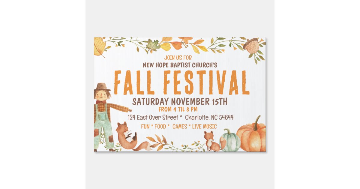 Fall Festival Yard Sign | Zazzle