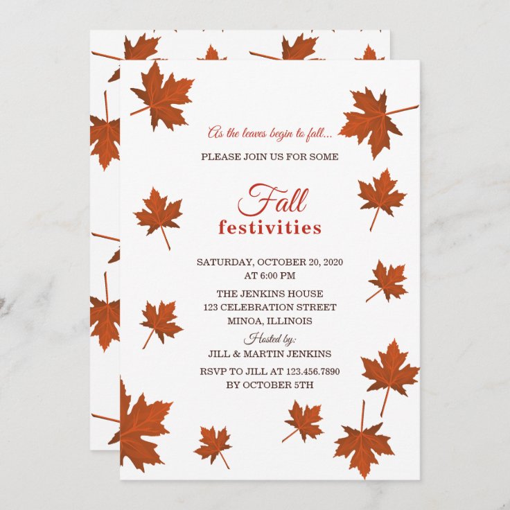 Fall Festivities Party Invitation | Zazzle