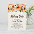Fall Floral Beige Birthday Party Invitation | Zazzle