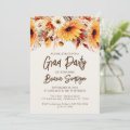 Fall Floral Beige Graduation Party Invitation | Zazzle