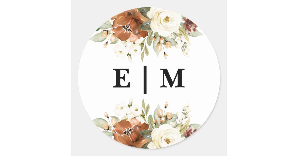 Fall Floral Envelope Seal Wedding | Zazzle