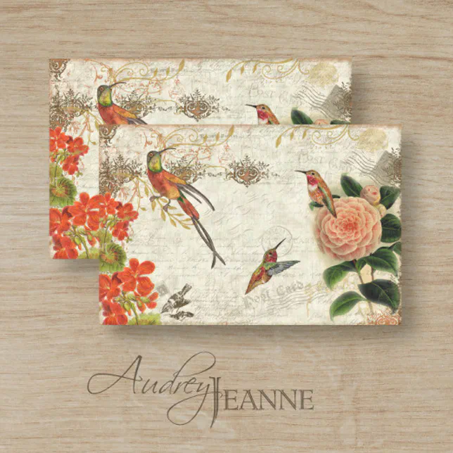 Fall Floral Foliage Hummingbirds Script Decoupage Tissue Paper | Zazzle