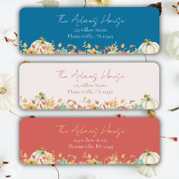 Fall Floral Pumpkin Return Address Label | Zazzle