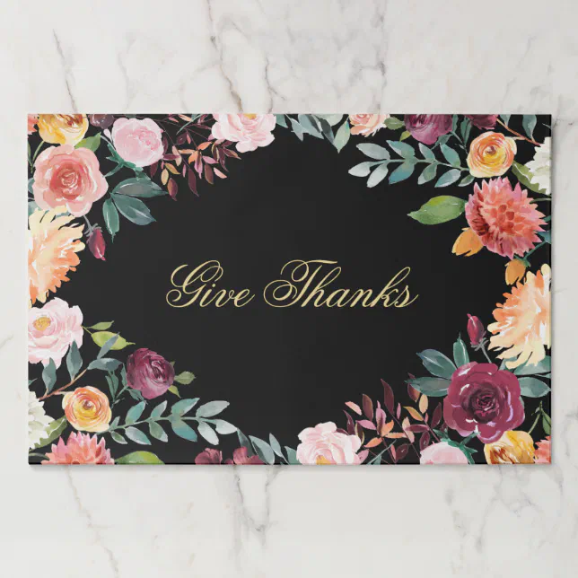 Fall Floral Watercolor Botanical Give Thanks Paper Paper Pad | Zazzle