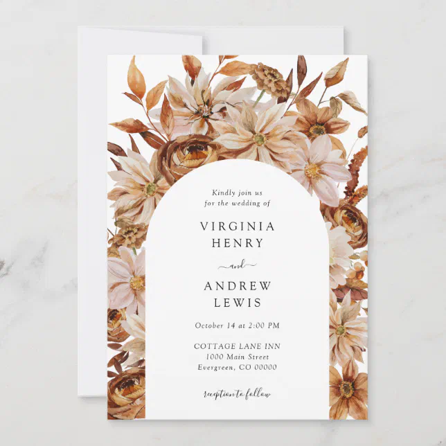Fall Floral Wedding Invitation | Zazzle