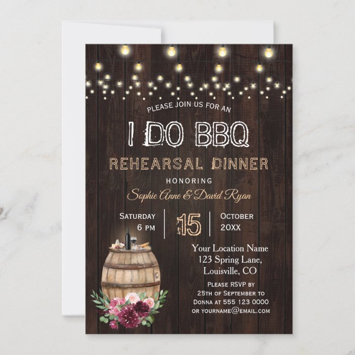 Fall Floral Wine Barrel Vineyard Rehearsal Dinner Invitation | Zazzle.com