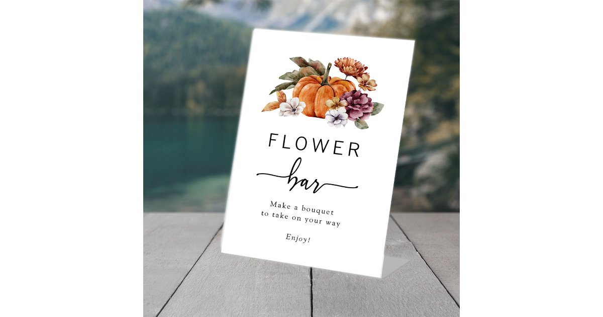 Fall Flower Bar Sign | Zazzle