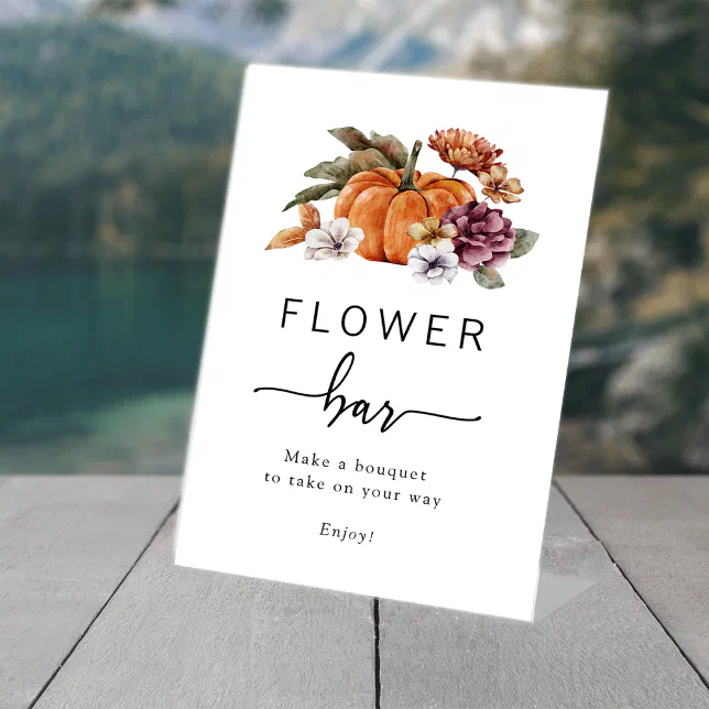 Fall Flower Bar Sign | Zazzle