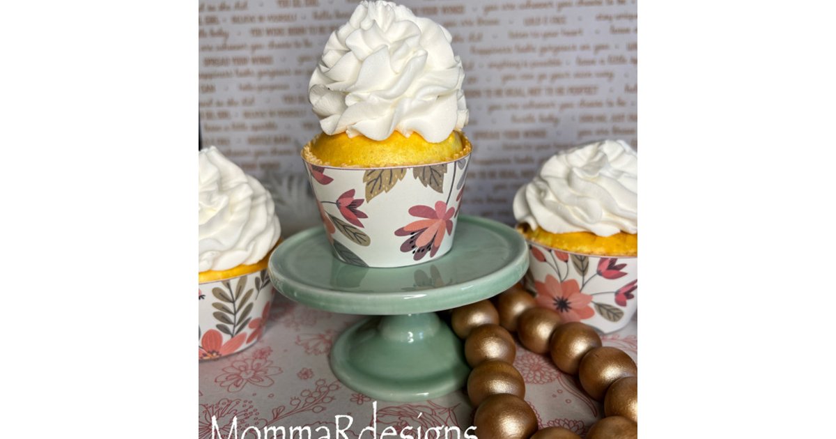 Fall flower Cupcake wrappers, Autumn cupcake wrap | Zazzle