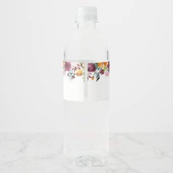 Fall Flower Wedding Water Bottle Labels, Orange Water Bottle Label | Zazzle