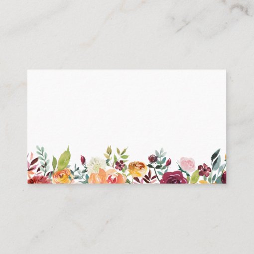 Fall Flower Wedding Website Insert Cards, Orange | Zazzle