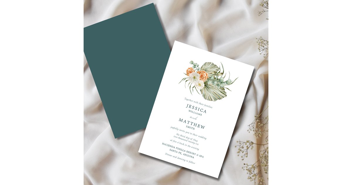 Fall Flowers Rustic Outdoor Wedding Invitation | Zazzle