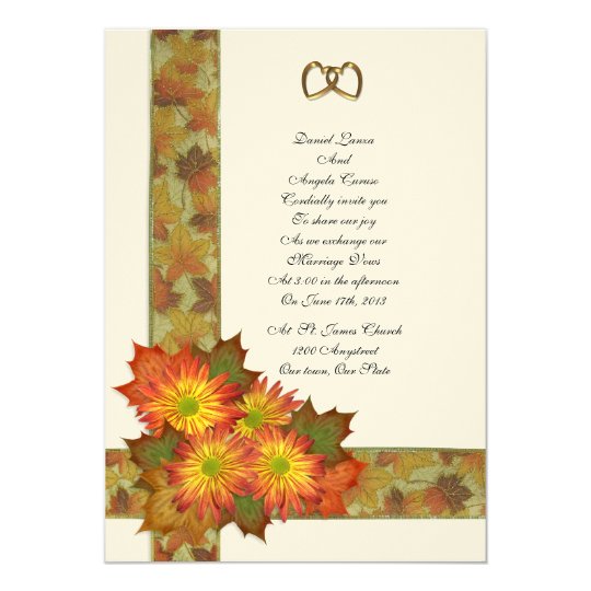 Fall flowers wedding Invitation | Zazzle.com