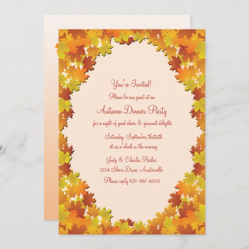 Fall Foliage Oval Invitation | Zazzle