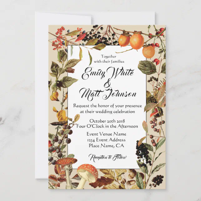 Fall Foliage Wedding Invitation | Zazzle