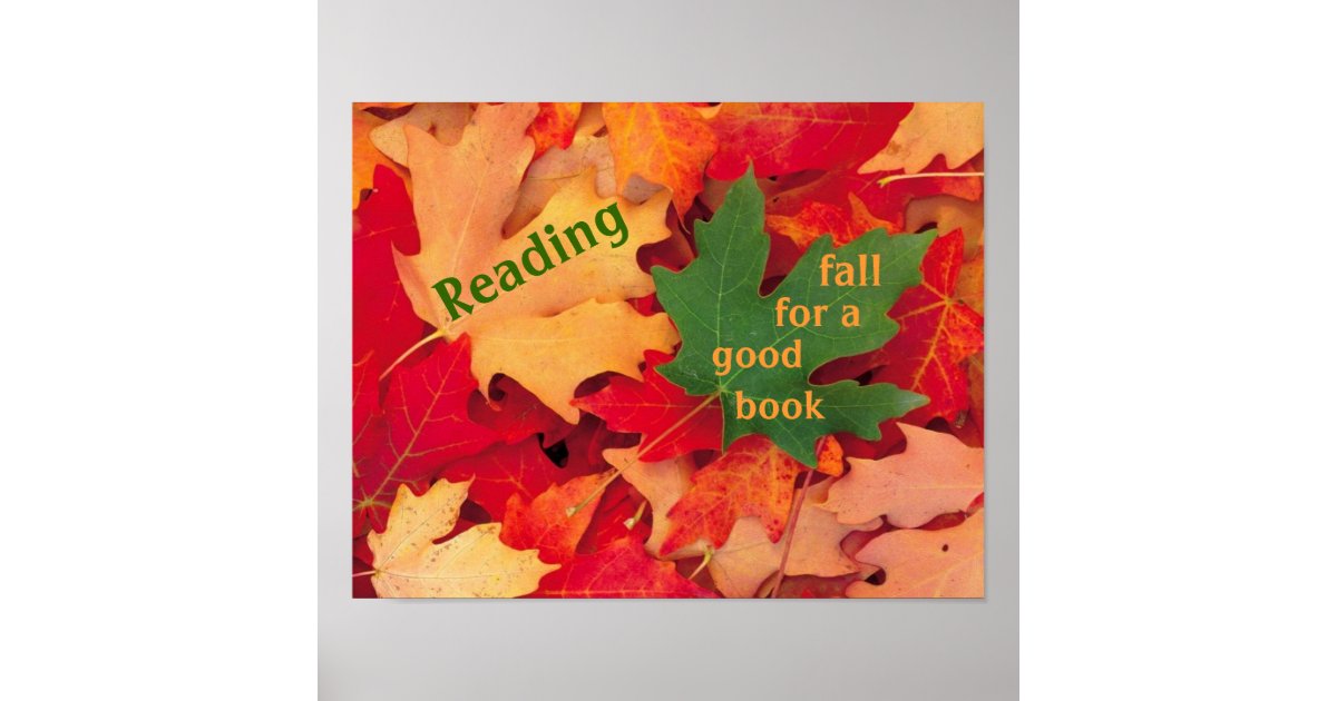 Fall For a Good Book Reading Poster | Zazzle