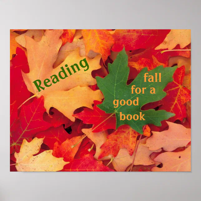 Fall For a Good Book Reading Poster | Zazzle