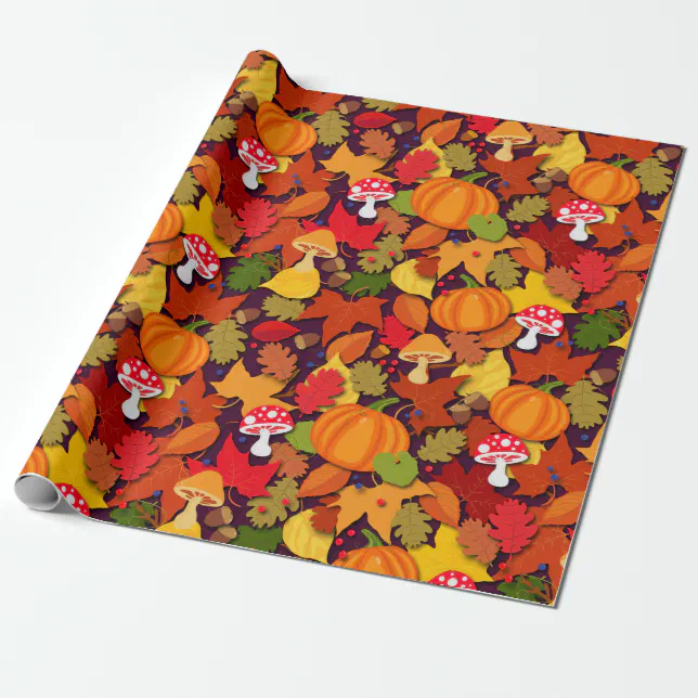 Fall Forest Floor Cartoon Wrapping Paper | Zazzle