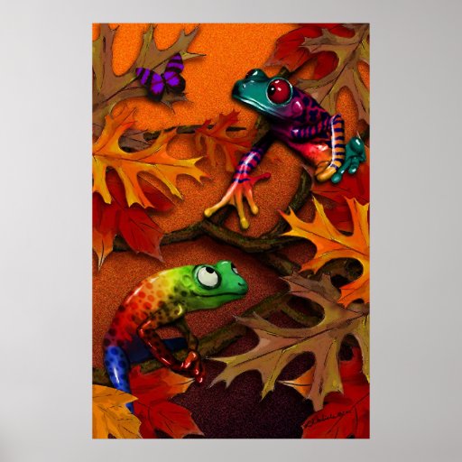 Fall Frogs Poster | Zazzle