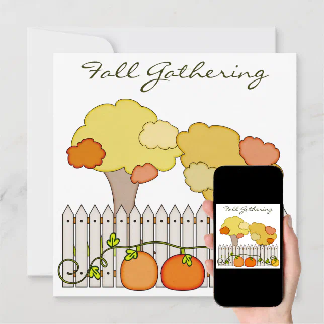 Fall Gathering Autumn Party Invitation Pumpkins | Zazzle