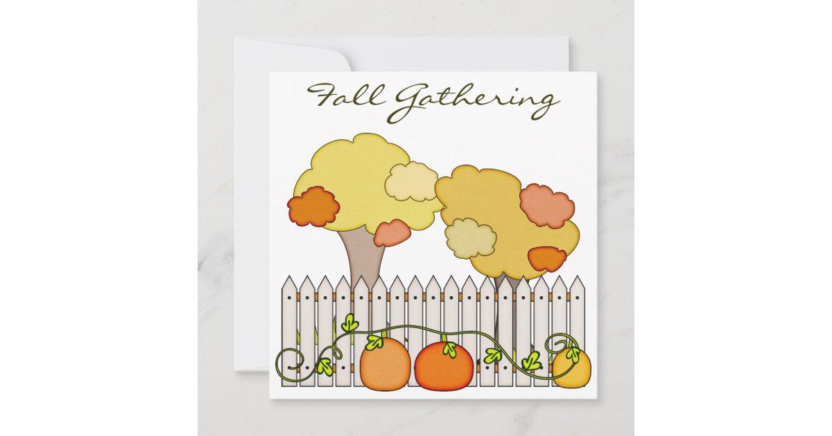 Fall Gathering Autumn Party Invitation Pumpkins | Zazzle
