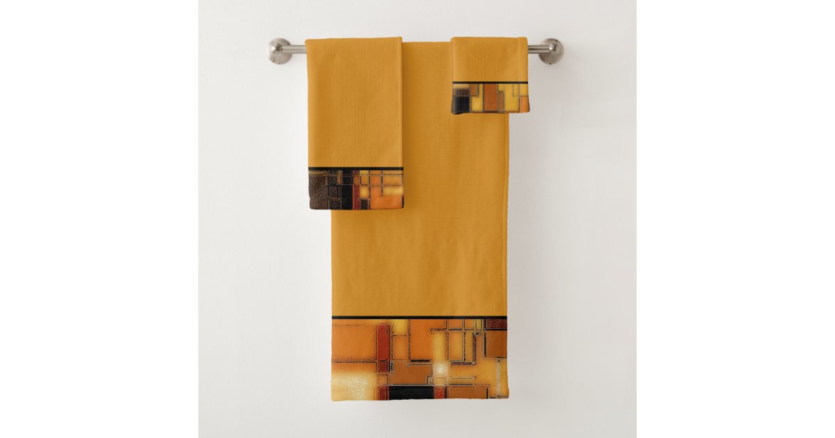 Fall geometric bath towel set | Zazzle