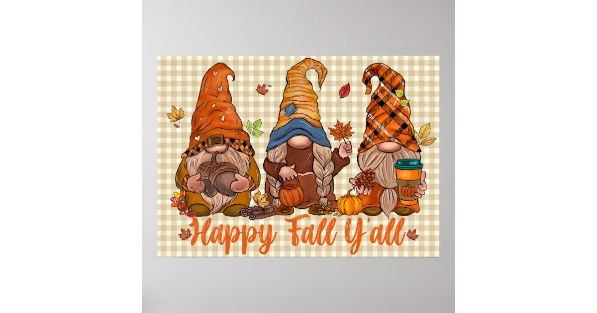 Fall Gnomes Poster | Zazzle
