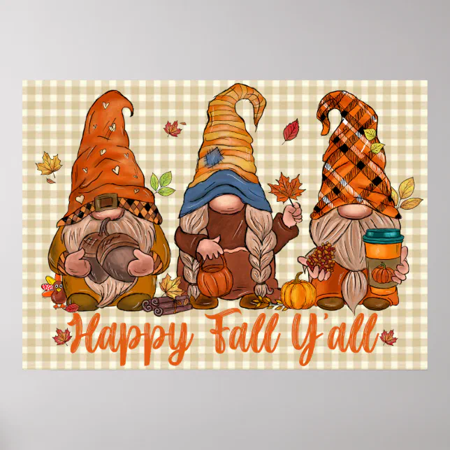 Fall Gnomes Poster | Zazzle
