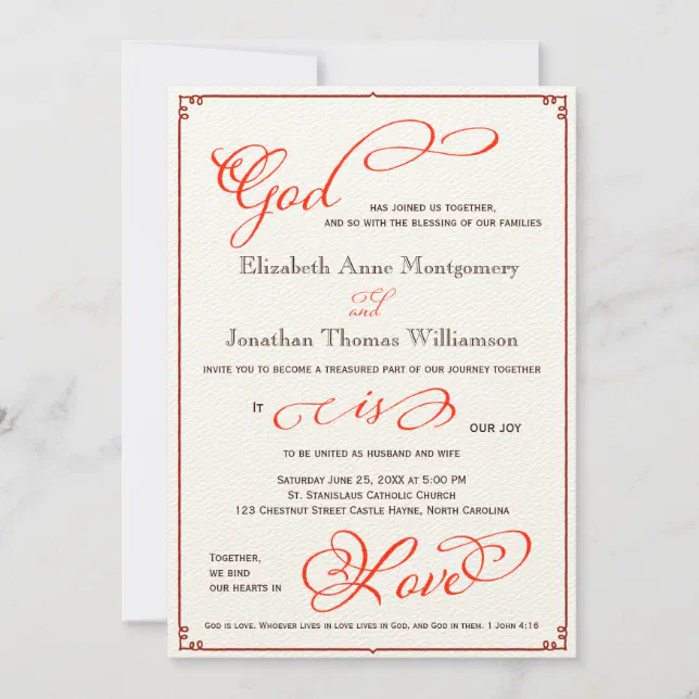 Fall God is Love Christian Wedding Invitation | Zazzle