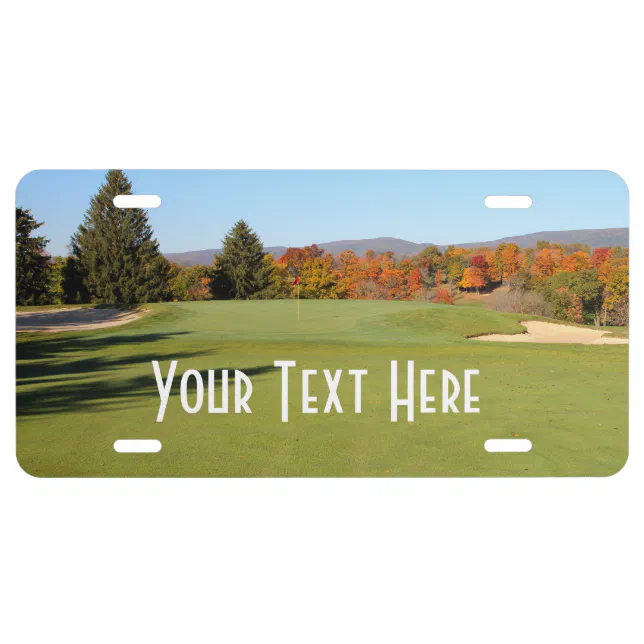 Fall Golf Course - Customize License Plate | Zazzle