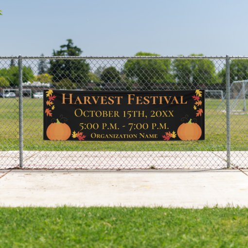 Fall Harvest Autumn Leaves Pumpkin Festival Event Banner | Zazzle