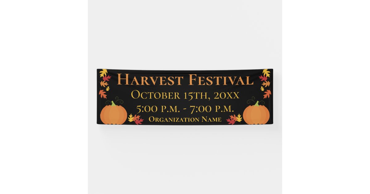 Fall Harvest Autumn Leaves Pumpkin Festival Event Banner | Zazzle