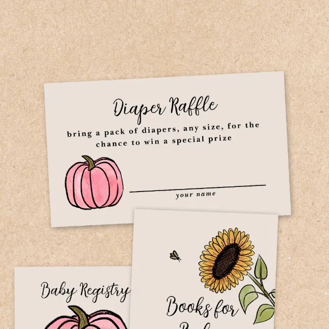 Fall Harvest Baby Shower Diaper Raffle Enclosure C | Zazzle