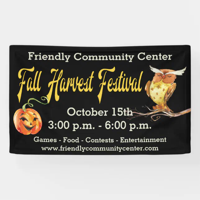 Fall Harvest Festival Community Center Church Banner | Zazzle