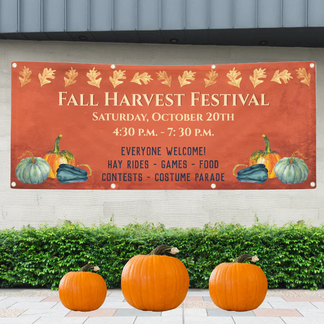 Fall Harvest Festival Pumpkin Banner | Zazzle
