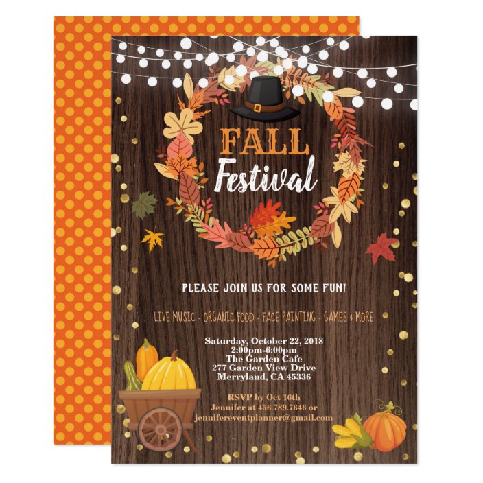 Fall harvest festival rustic wood thanksgiving invitation | Zazzle.com