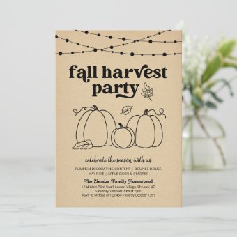 Fall Harvest Party Invitation | Zazzle