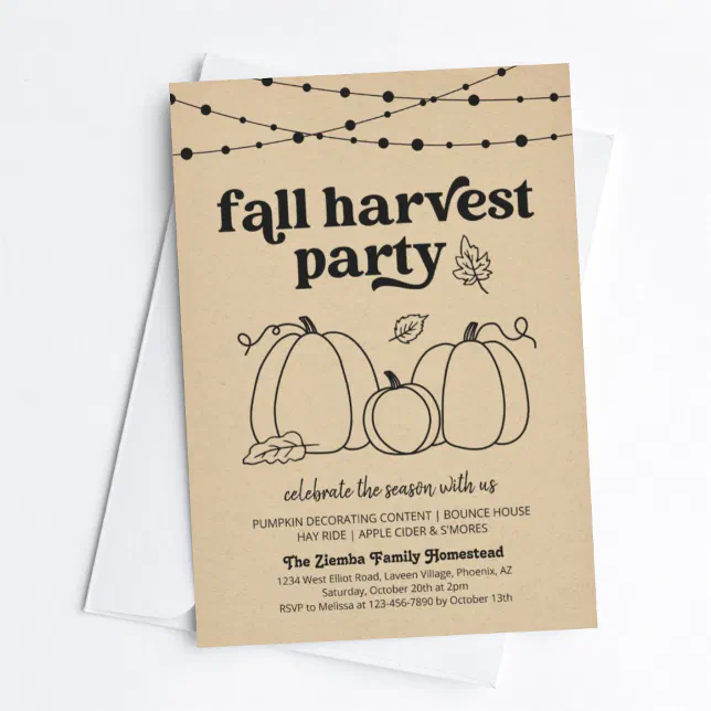 Fall Harvest Party Invitation | Zazzle
