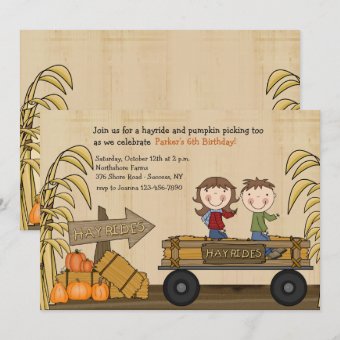 Fall Hayride Party Invitation | Zazzle