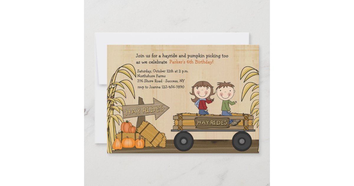 Fall Hayride Party Invitation | Zazzle