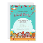 Fall Houses Neighborhood Block Party Invitation | Zazzle