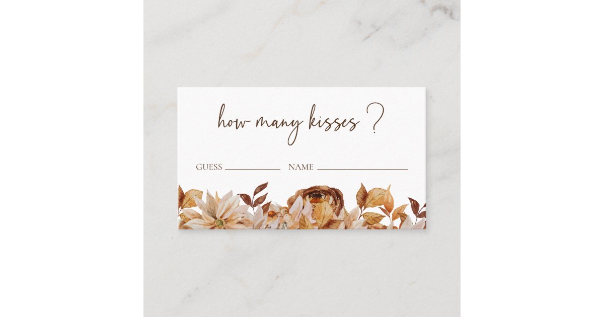 Fall How Many Kisses Card | Zazzle