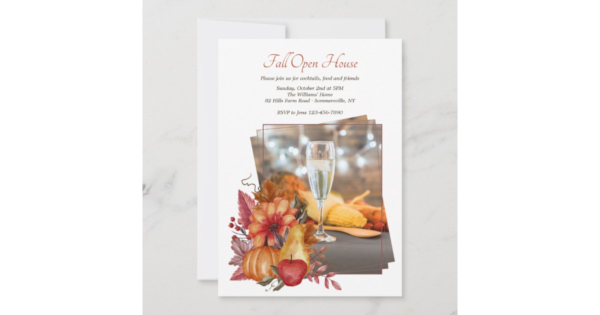 Fall Impression Photo Open House Invitation | Zazzle