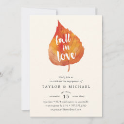 Fall in Love | Autumn Engagement Party Invitation | Zazzle