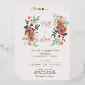 Fall in Love Autumn Flowers Engagement Party Foil Invitation | Zazzle