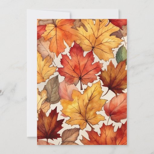 Fall In Love Autumn Leaf Heart Anniversary Invitation | Zazzle