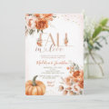 Fall In Love Autumn Orange Floral Engagement Party Invitation | Zazzle