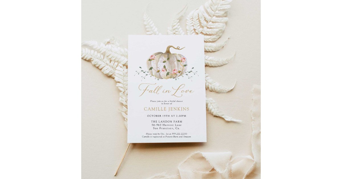 Fall in Love Bridal Shower Invitation | Zazzle