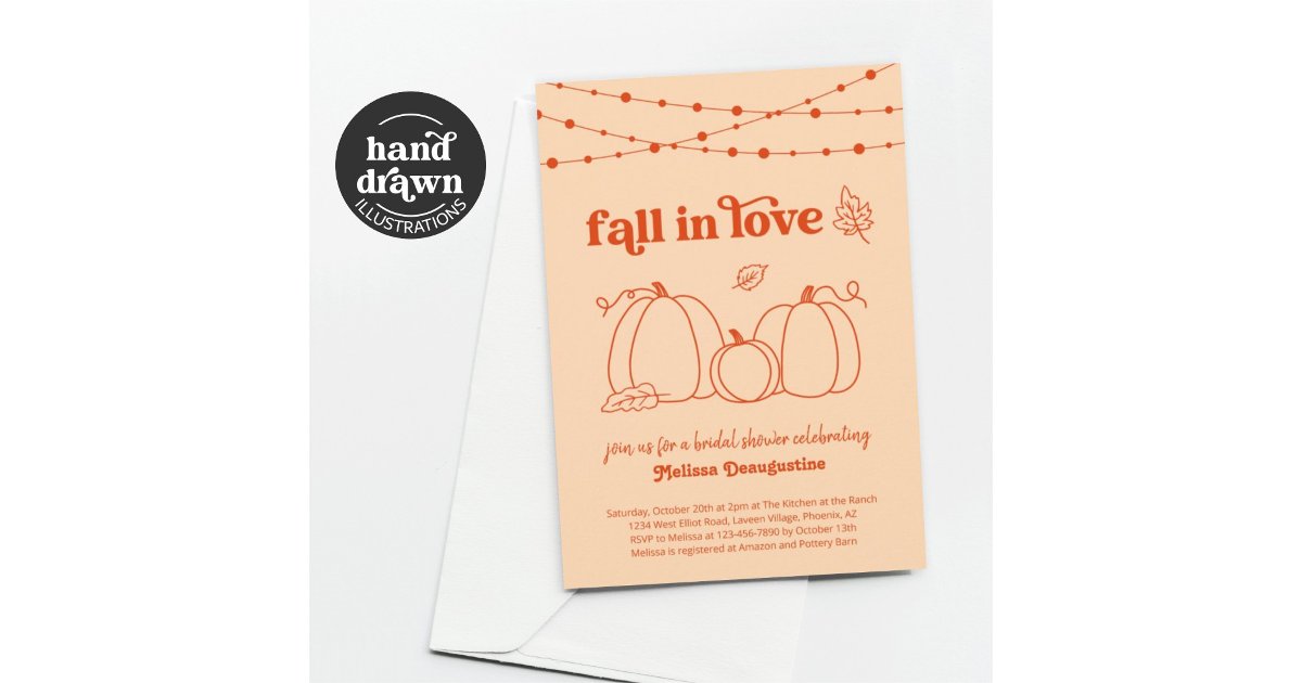 Fall in Love Bridal Shower Invitation | Zazzle