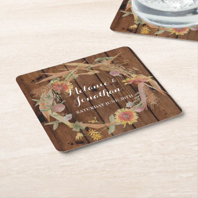 Fall in Love Coasters Mats Wedding Party | Zazzle